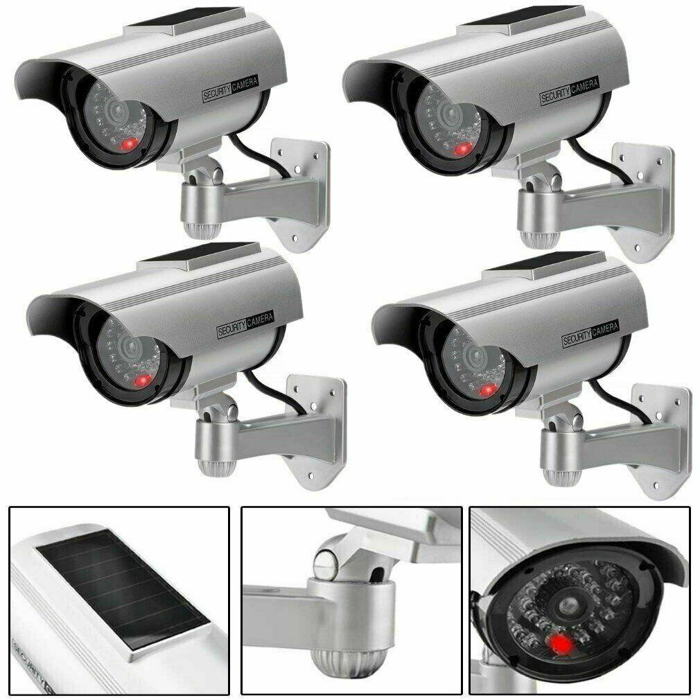 Solar Powered Dummy Security Camera, Bullet Fake Surveillance System w